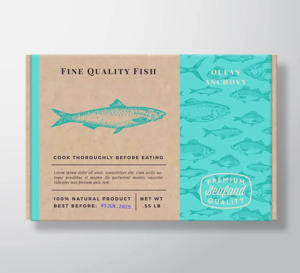 Premium Quality Ocean Sardine Abstract Vector Packaging Design or Label ...