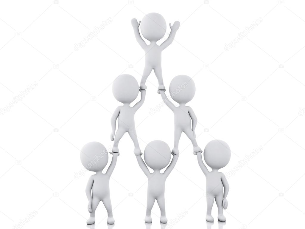 3d White people team work. Team work concept. Stock Photo by ...