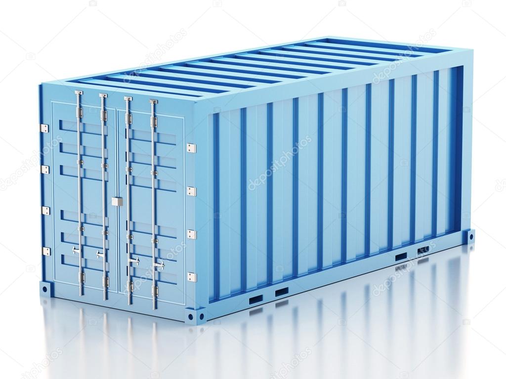 3d Blue cargo container. Industry concept. Stock Photo by ©nicomenijes ...