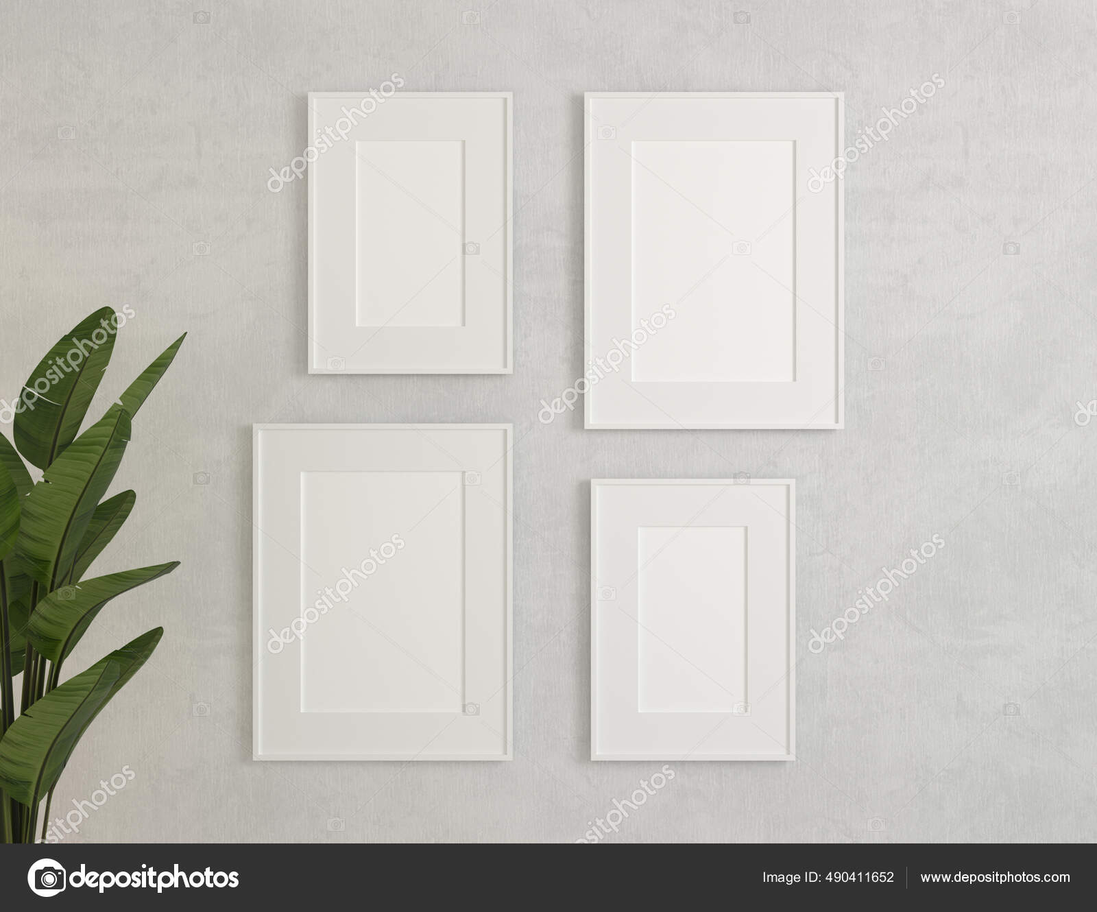 3d poster frame Mockup on white wall. — Stock Photo © nicomenijes ...