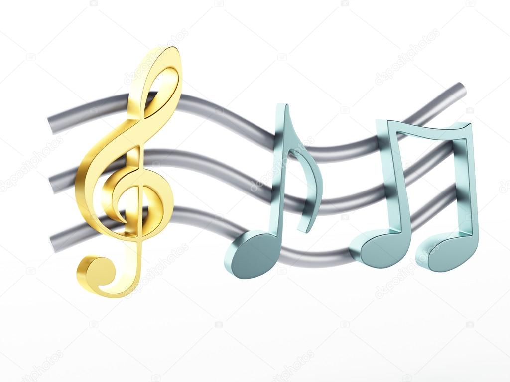 Music note 3D. Isolated on white background — Stock Photo © nicomenijes ...