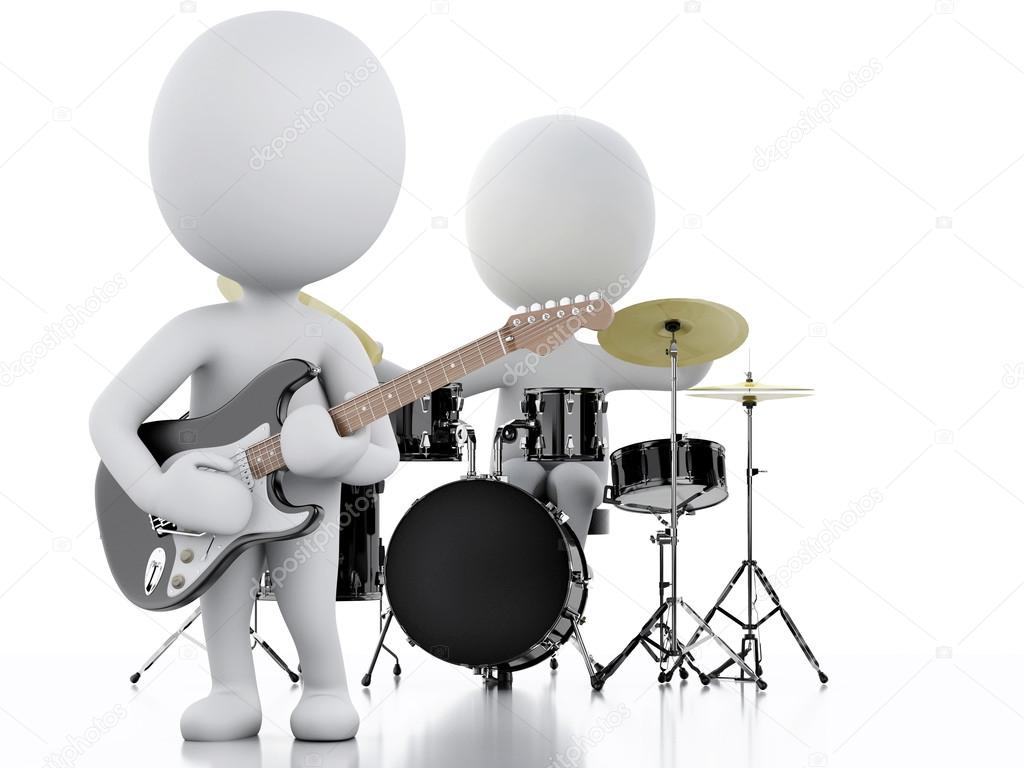 3d white people. Music group on white background — Stock Photo ...