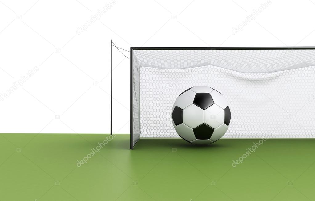3d Soccer ball in net Stock Photo by ©nicomenijes 92489900