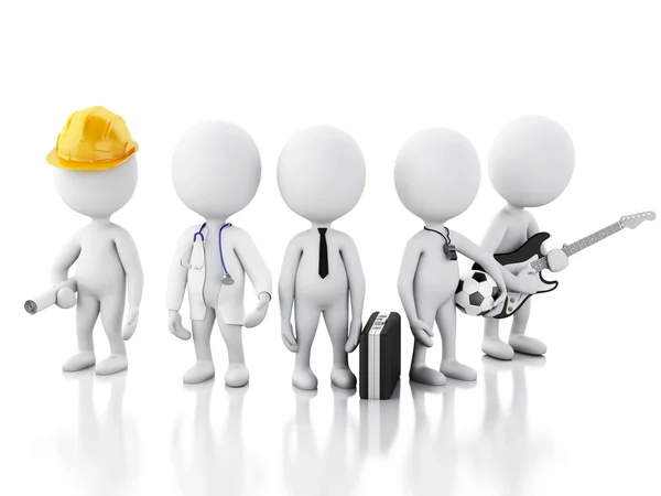 3D white people. People working in different professions Stock Photo by ...