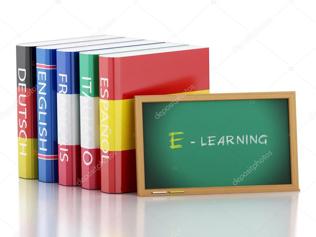 3d Stack of dictionaries. Language learning — Stock Photo © nicomenijes ...