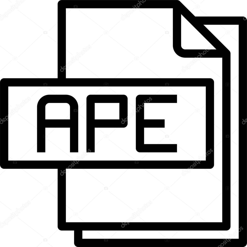 ape formato de archivo icon vector 2023