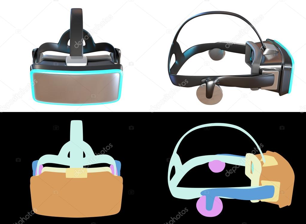 Virtual Reality headset concept design. Stock Illustration by ...