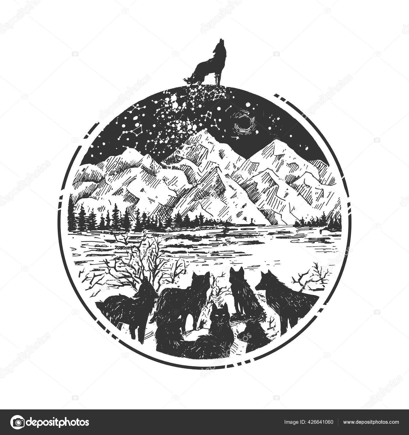 Alpha Female Wolf Drawing