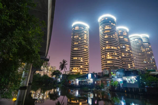 Contrast Scene New Modern Buildings Slums Developing Countries Vietnam ...