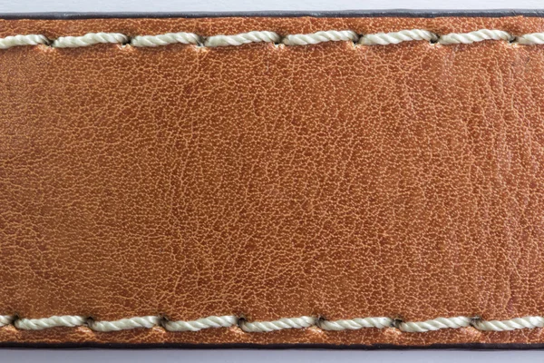 Brown Leather with thread sewed texture background - Stock Image ...