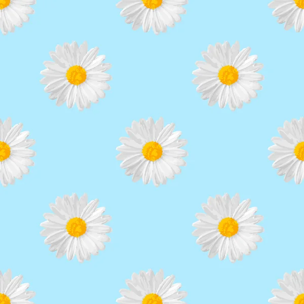Seamless Daisy Pattern Background Vector Illustration — Stock Vector ...