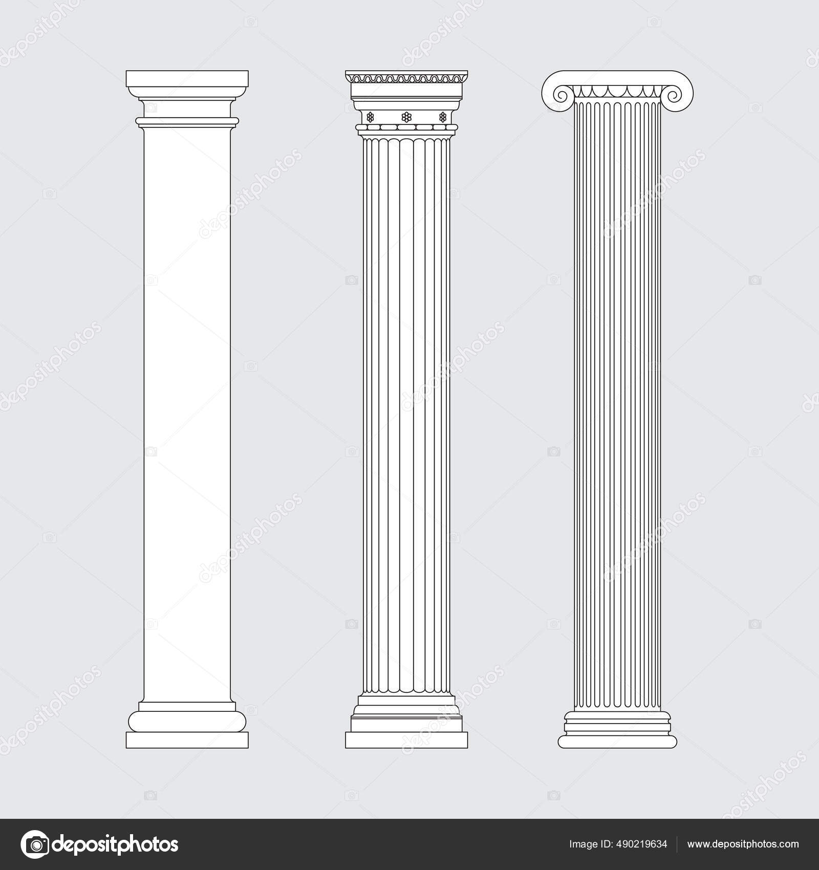 Image vectorielle Colonnes D'architecture Collection Divers Éléments ...