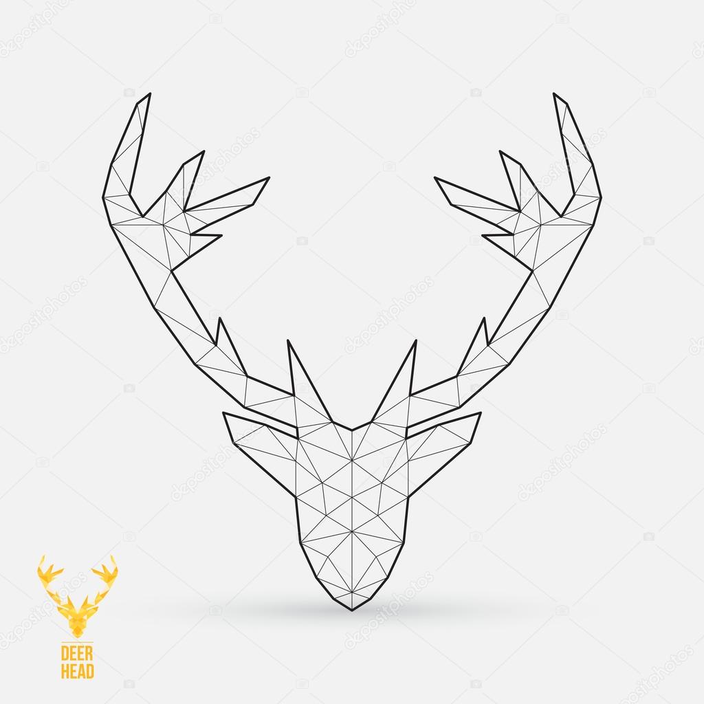 Deer head, geometric shape — Stock Vector © kovalto1 #61445477