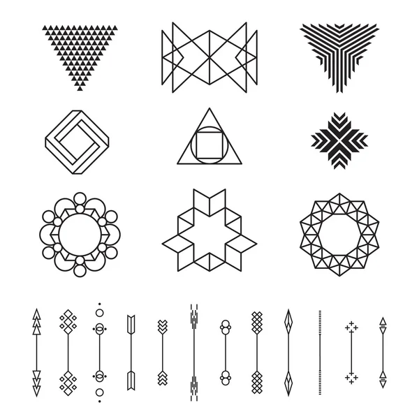 Set of geometric shapes, triangles, line design Stock Vector Image by ...