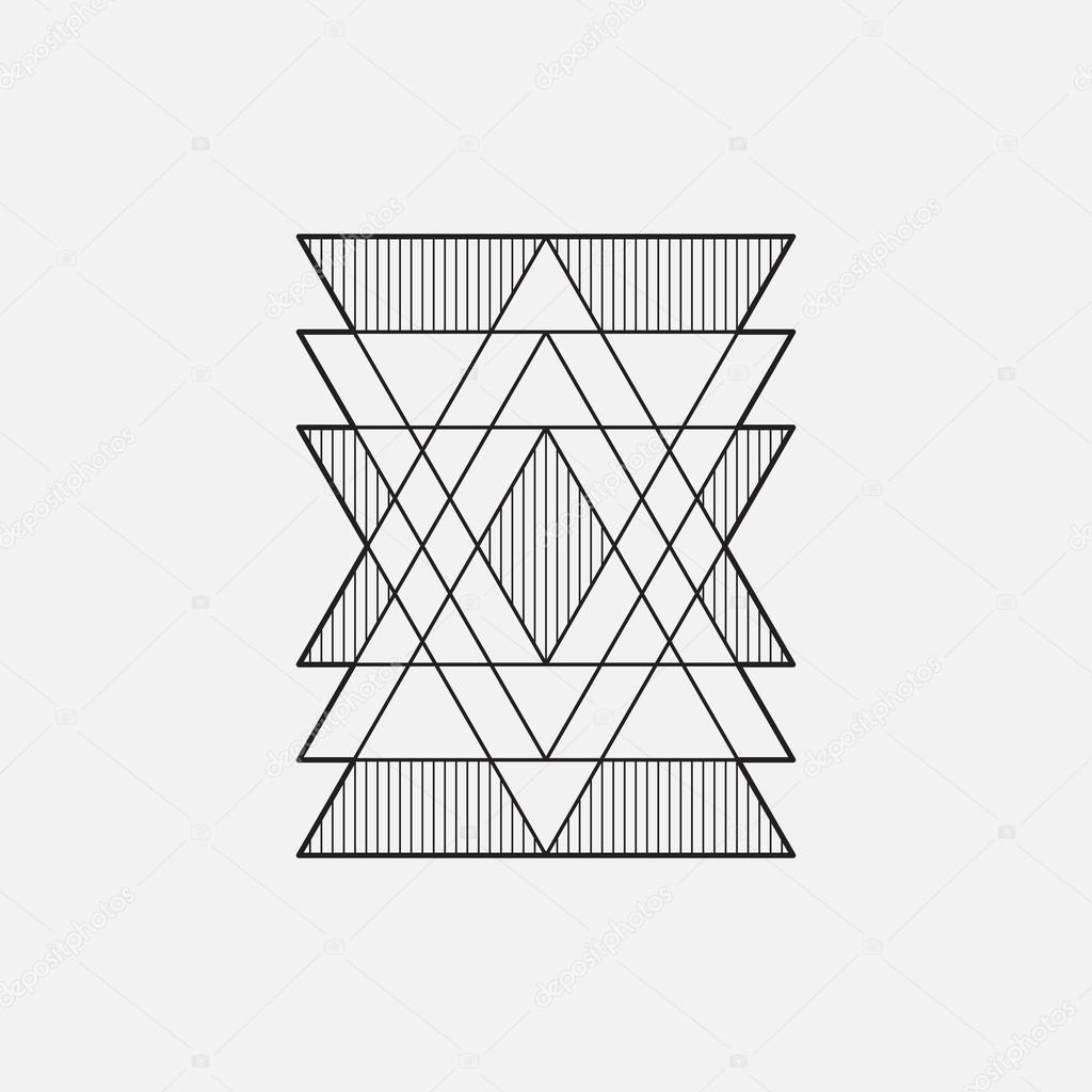 Modern geometric symbol, line design, triangles Stock Vector Image by ...