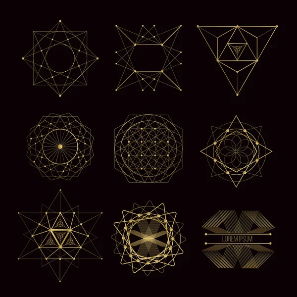 Sacred Geometry Forms Shapes Lines Logo Sign Symbol Stock Vector Image ...