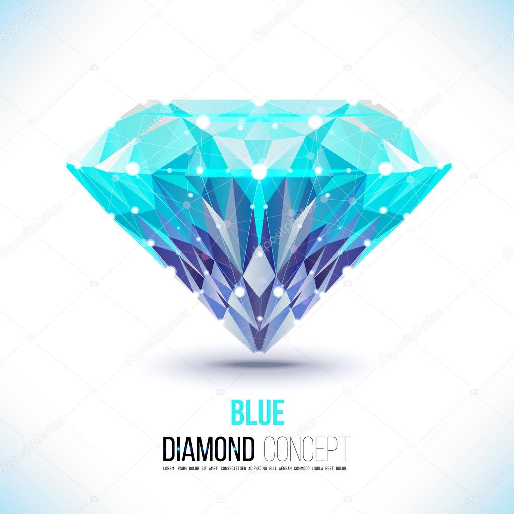 Blue diamondVector shape Stock Vector Image by ©Deedman #105690074