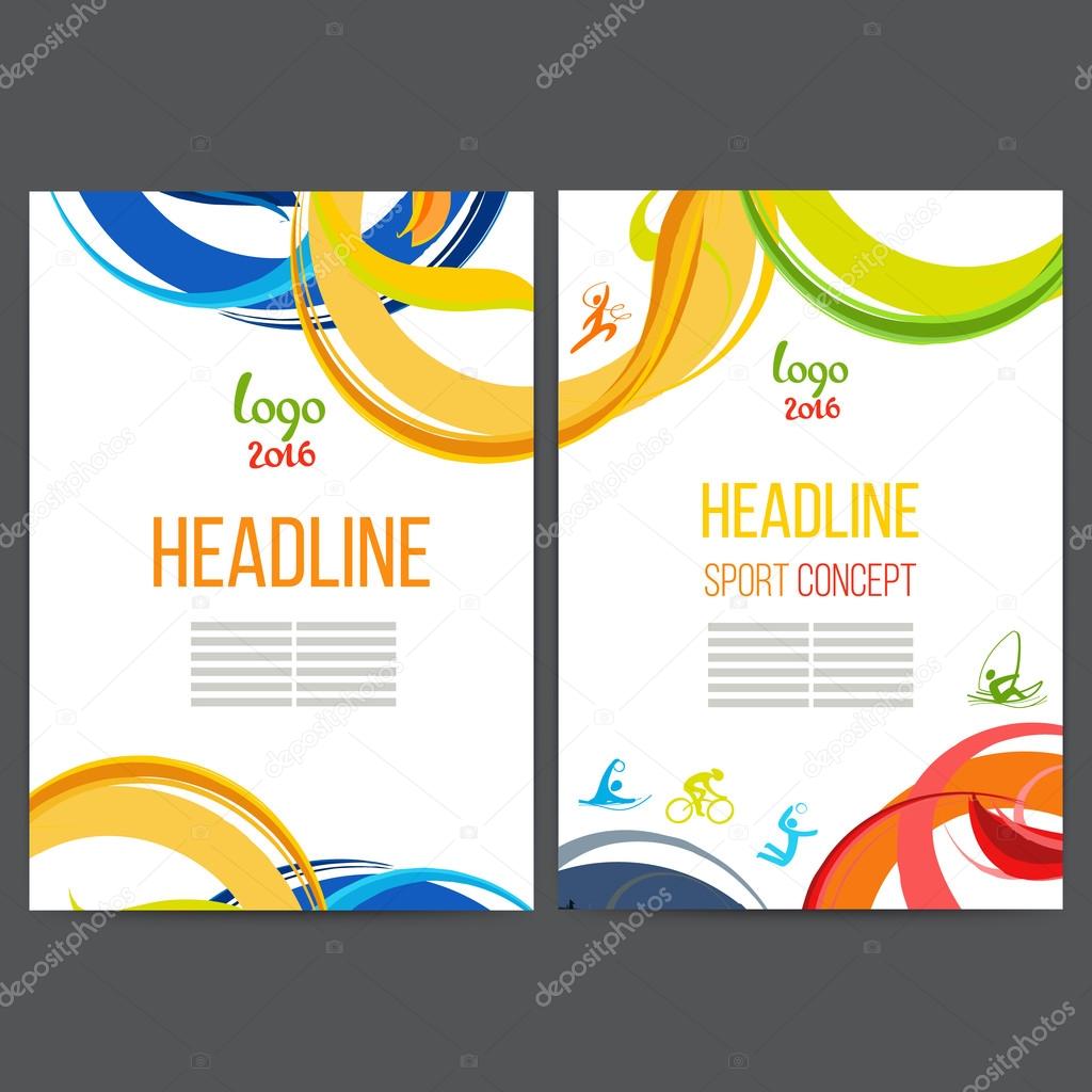 Sport vector template design strips of colored rings and waves. Stock ...