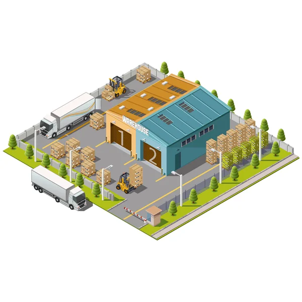 Warehouse Industrial area concept — Stock Vector © Deedman #85312516