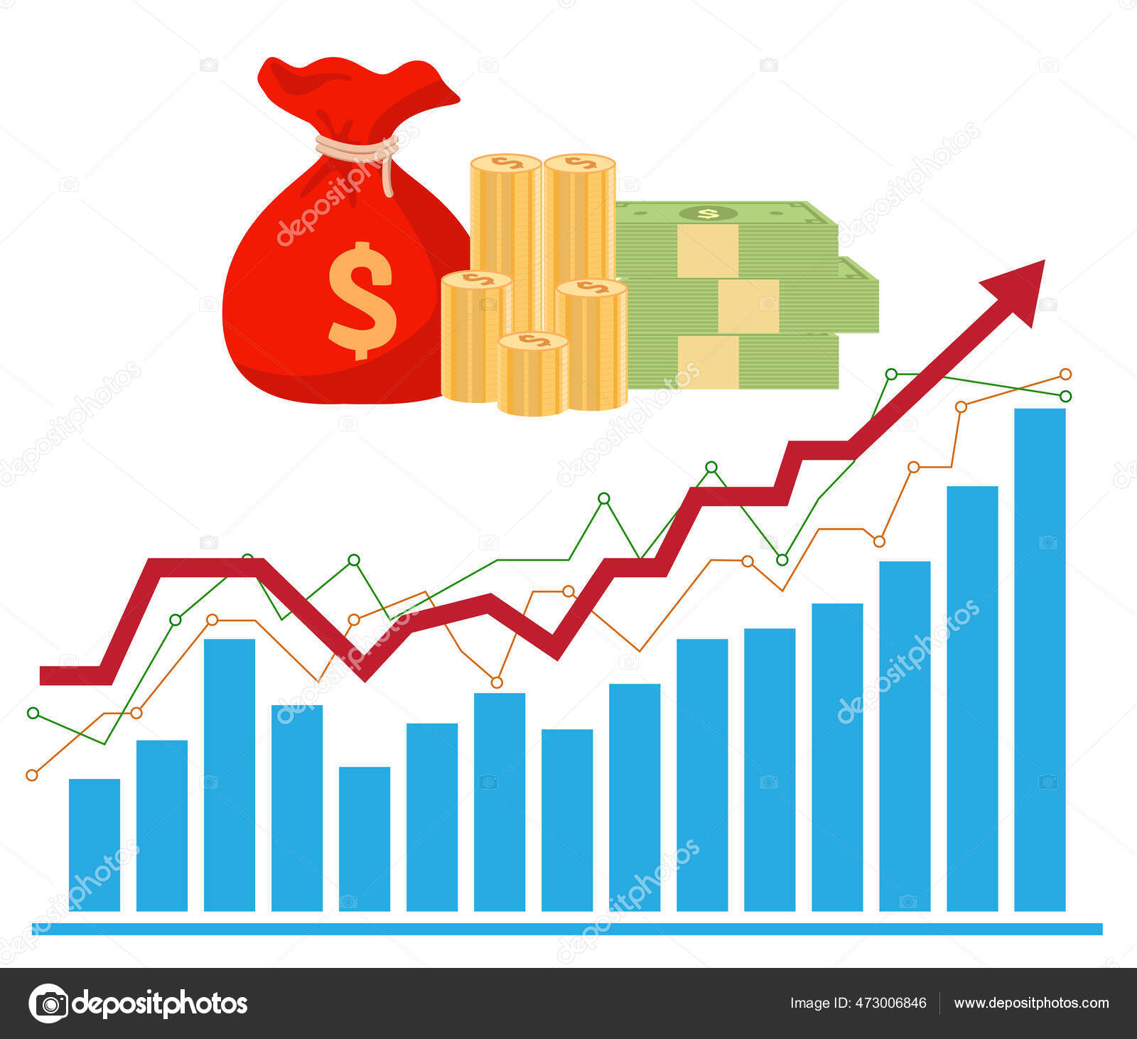 Steigendes Diagramm Finanzdiagramm Mit Pfeil Business Marketing Konzept ... Steigendes Diagramm Finanzdiagramm Mit Pfeil Business Marketing Konzept ...