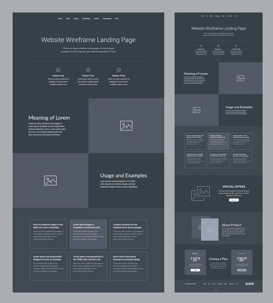 Wireframe site map imágenes de stock de arte vectorial | Depositphotos