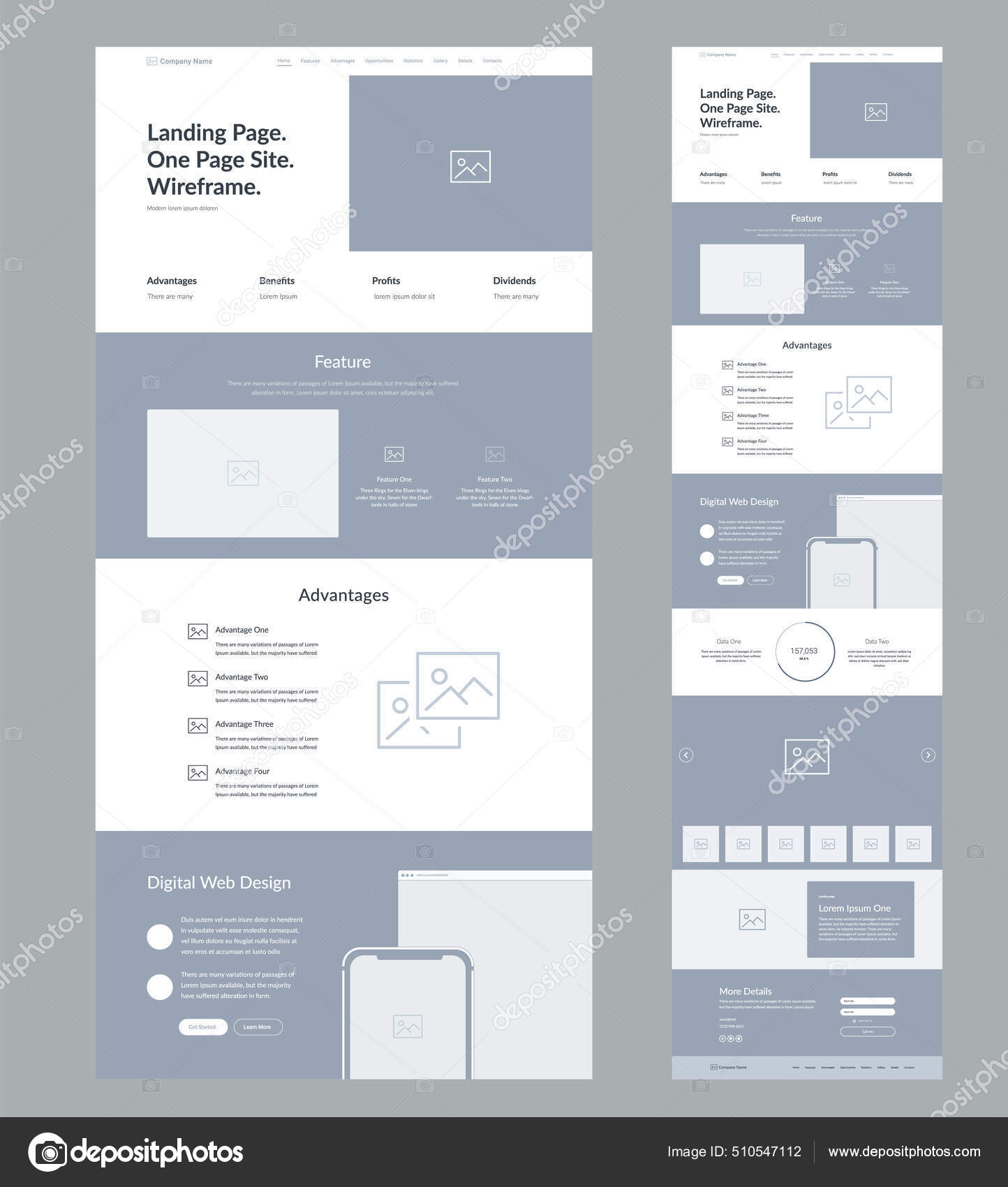 Plantilla Diseño Web Moderna Adaptable Para Desarrollo Página ...