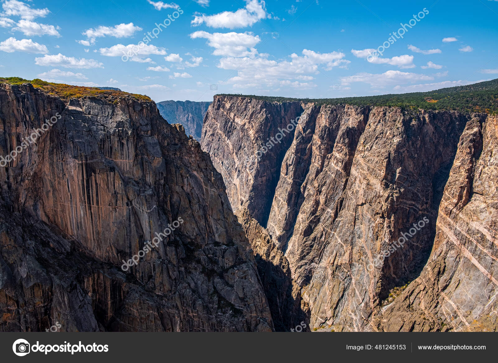 Dramatic View Canyon Walls Viewed Chasm View Trail Black Canyon — Stock ...