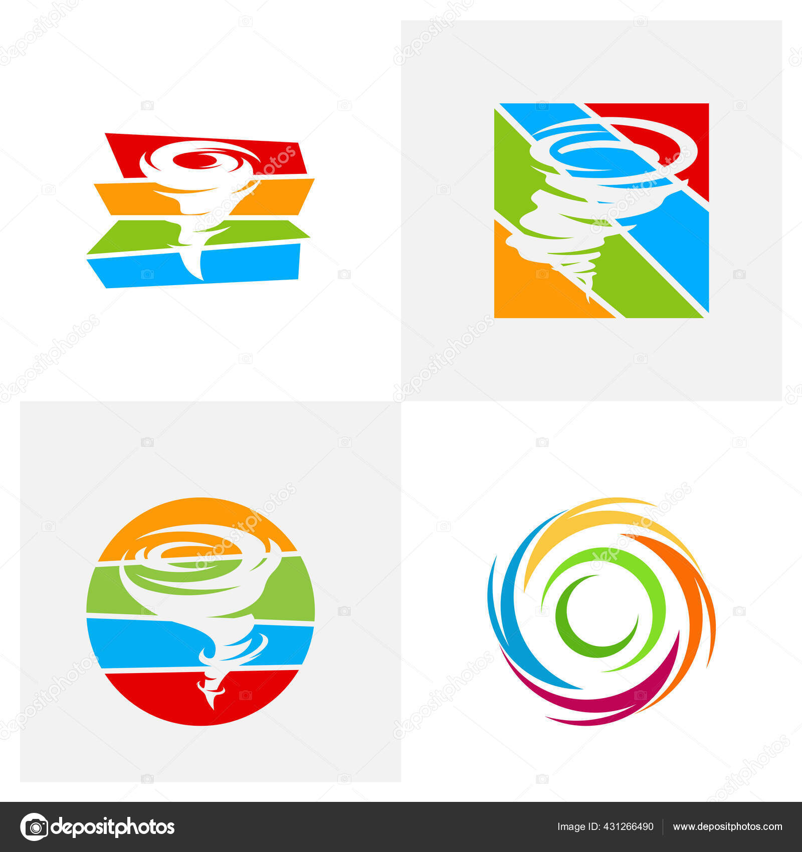 Set Tornado Logo Vector Template Creative Tornado Logo Design Concepts ...