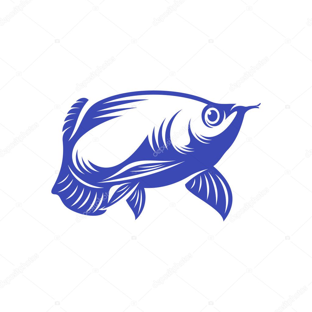Plantilla del vector del logotipo del pez de Arowana, conceptos ...