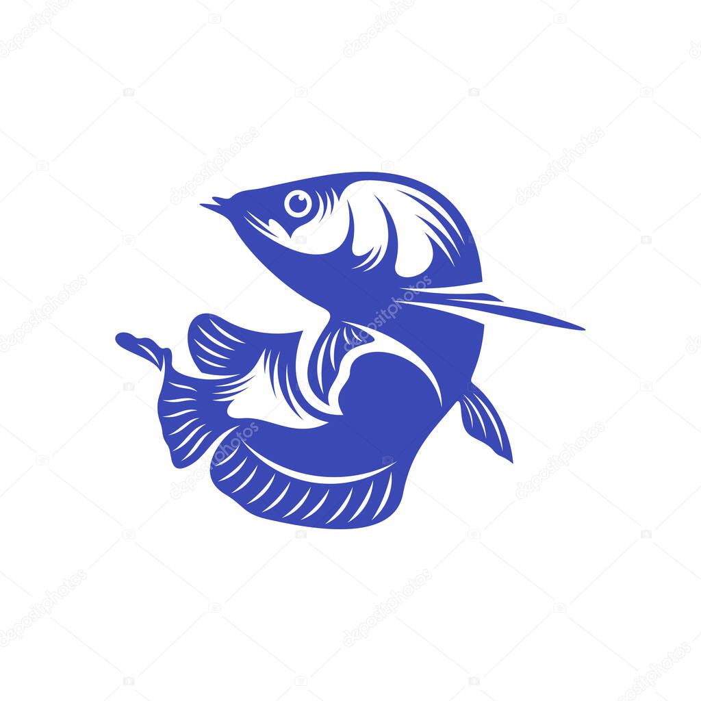 Plantilla del vector del logotipo del pez de Arowana, conceptos ...