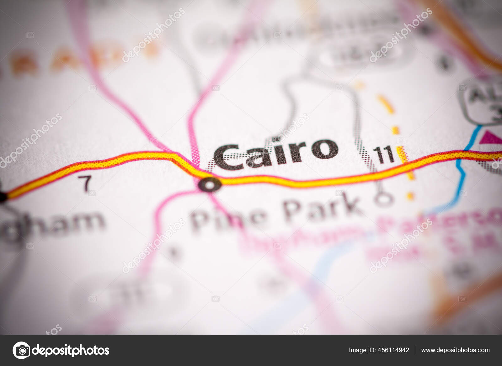 Cairo Georgia Eua Mapa fotos, imagens de © aliceinwonderland2020 #456114942