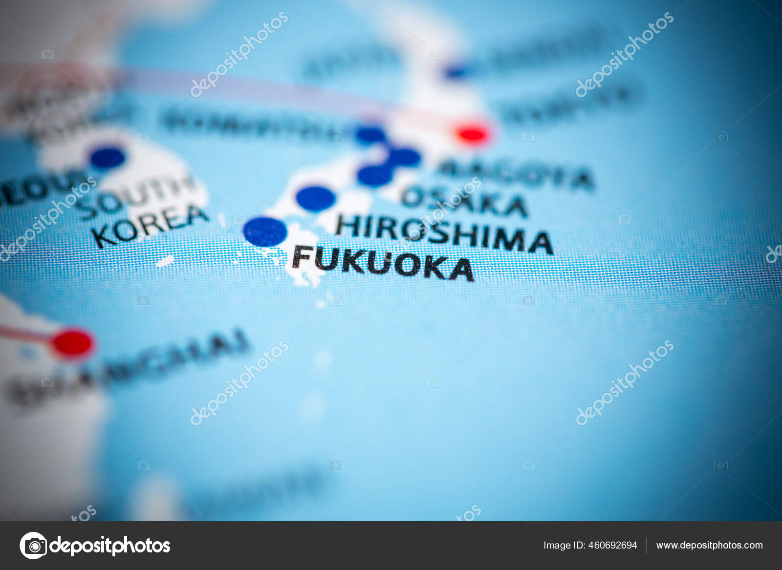 Fukuoka Japan Map Stock Photo by ©aliceinwonderland2020 460692694