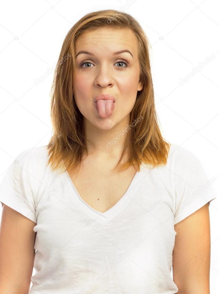Young girl showing tongue — Stock Photo © vasyashepella #67583847 Young girl showing tongue — Stock Photo © vasyashepella #67583847