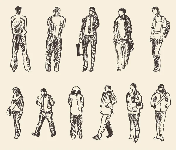 Skizze von Menschen Vektor Illustration Handzeichnung Stock-Vektorbild ...