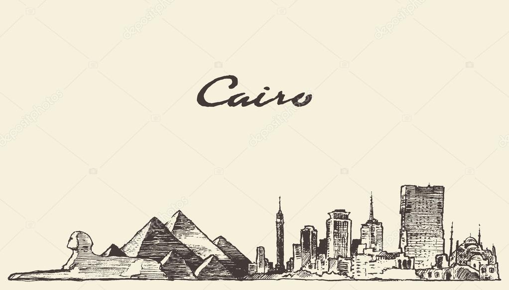 Cairo skyline Egypt illustration drawn sketch Stock Vector by ©grop ...