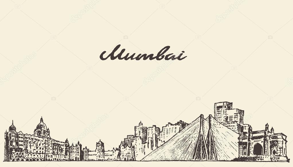 Mumbai skyline vector illustration drawn sketch Stock Vector by ©grop ...