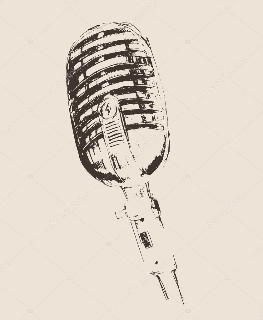 Studio Microphone Drawing