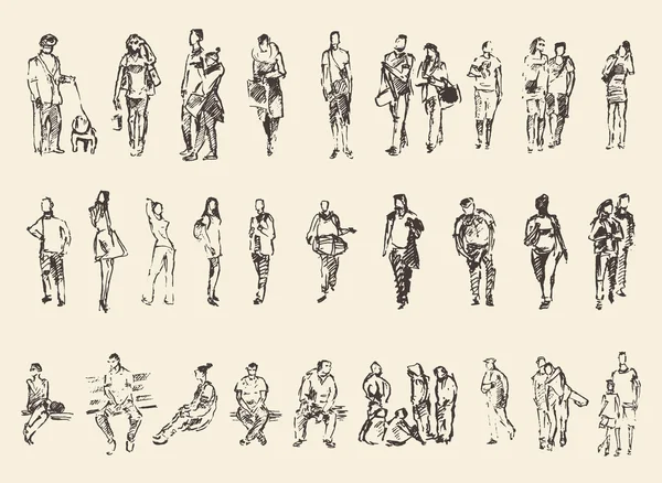 People Sketch, Vector Illustration, Hand Drawing Stock Vector Image by ...