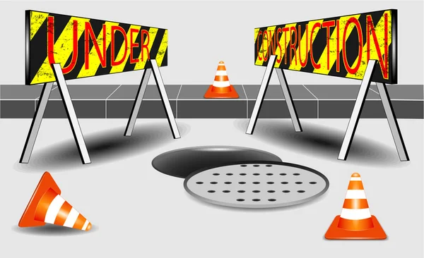 Road construction objects sketch — Stock Vector © lhfgraphics #13890066