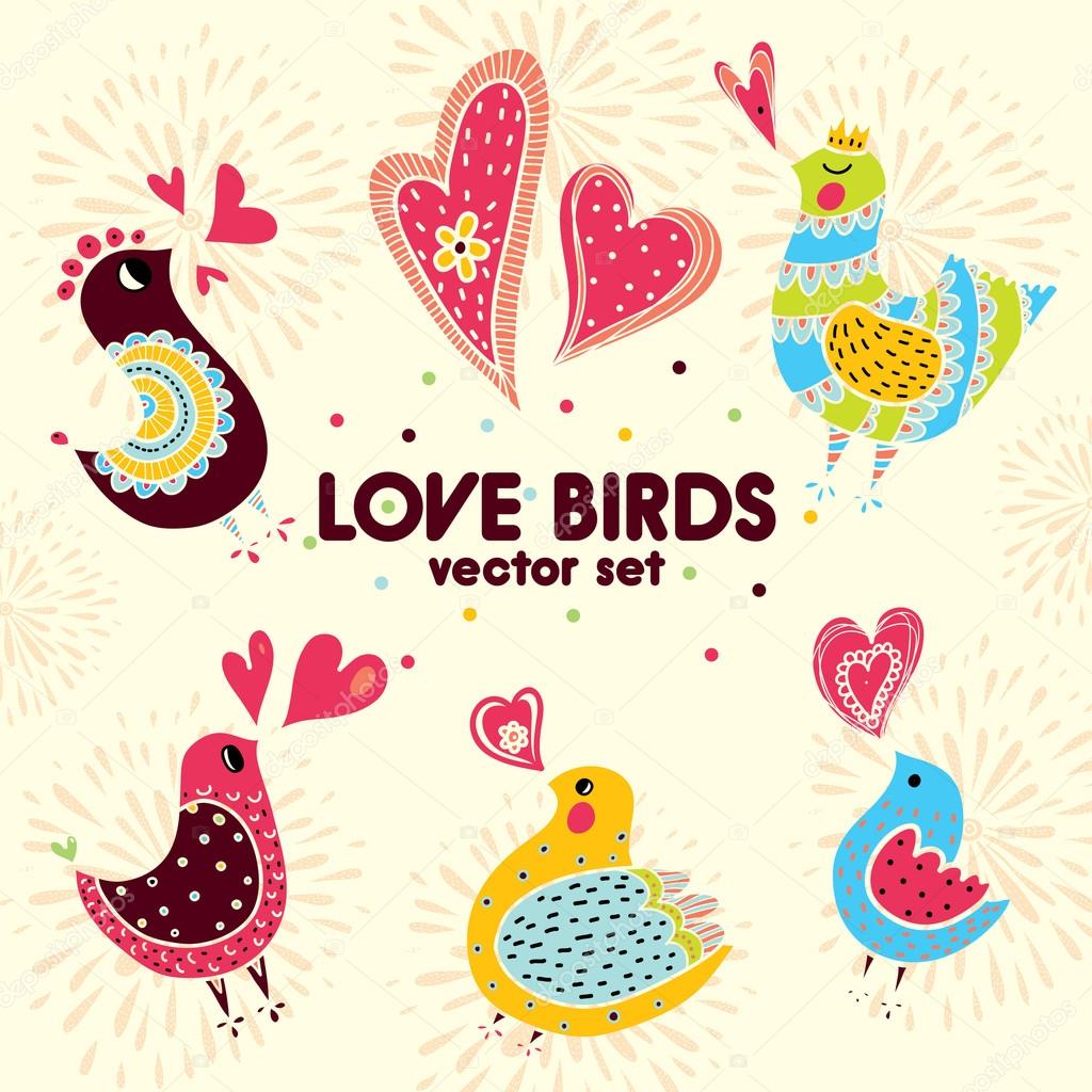 Cute love birds. Stock Illustration by ©vyazovskaya #58273493