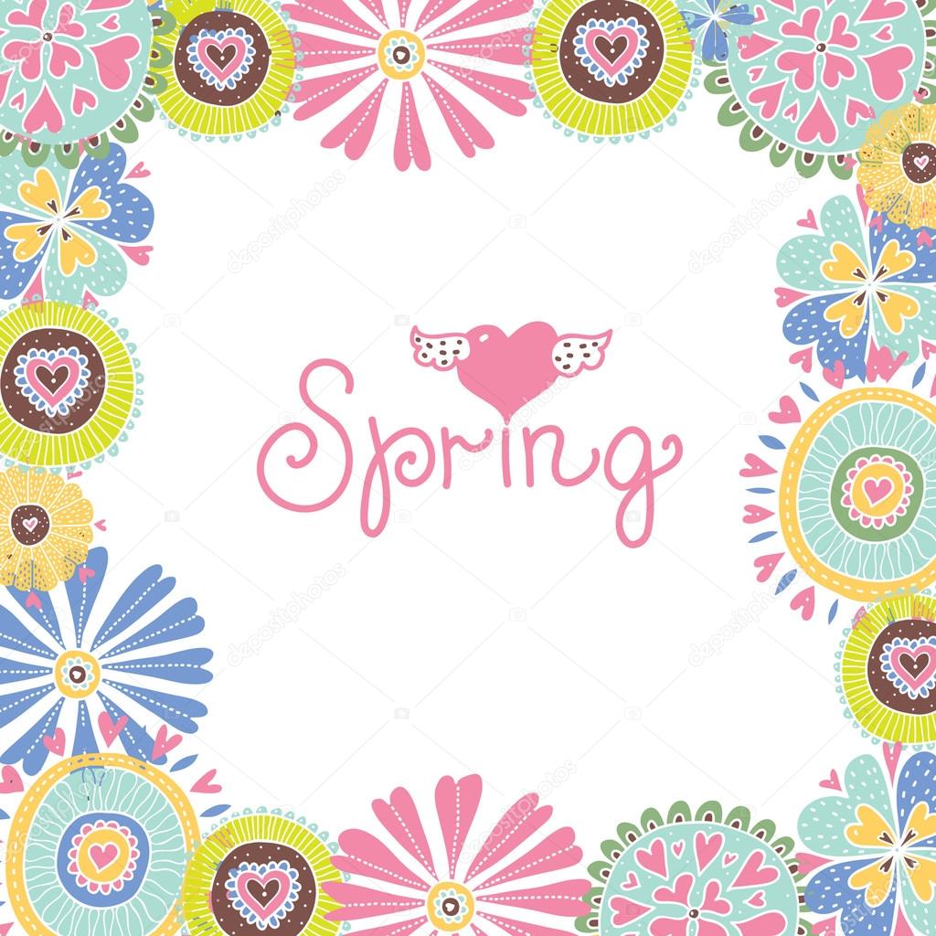Floral spring frame Stock Vector by ©vyazovskaya 64734233