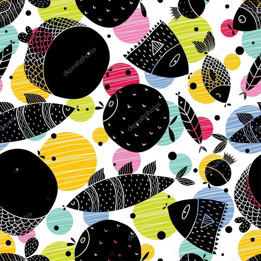 Decorative fish pattern. — Stock Vector © vyazovskaya #79689942