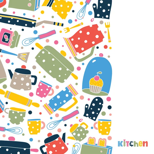 Cute Kitchen Vector Seamless Pattern Seamless Pattern Can Used ...