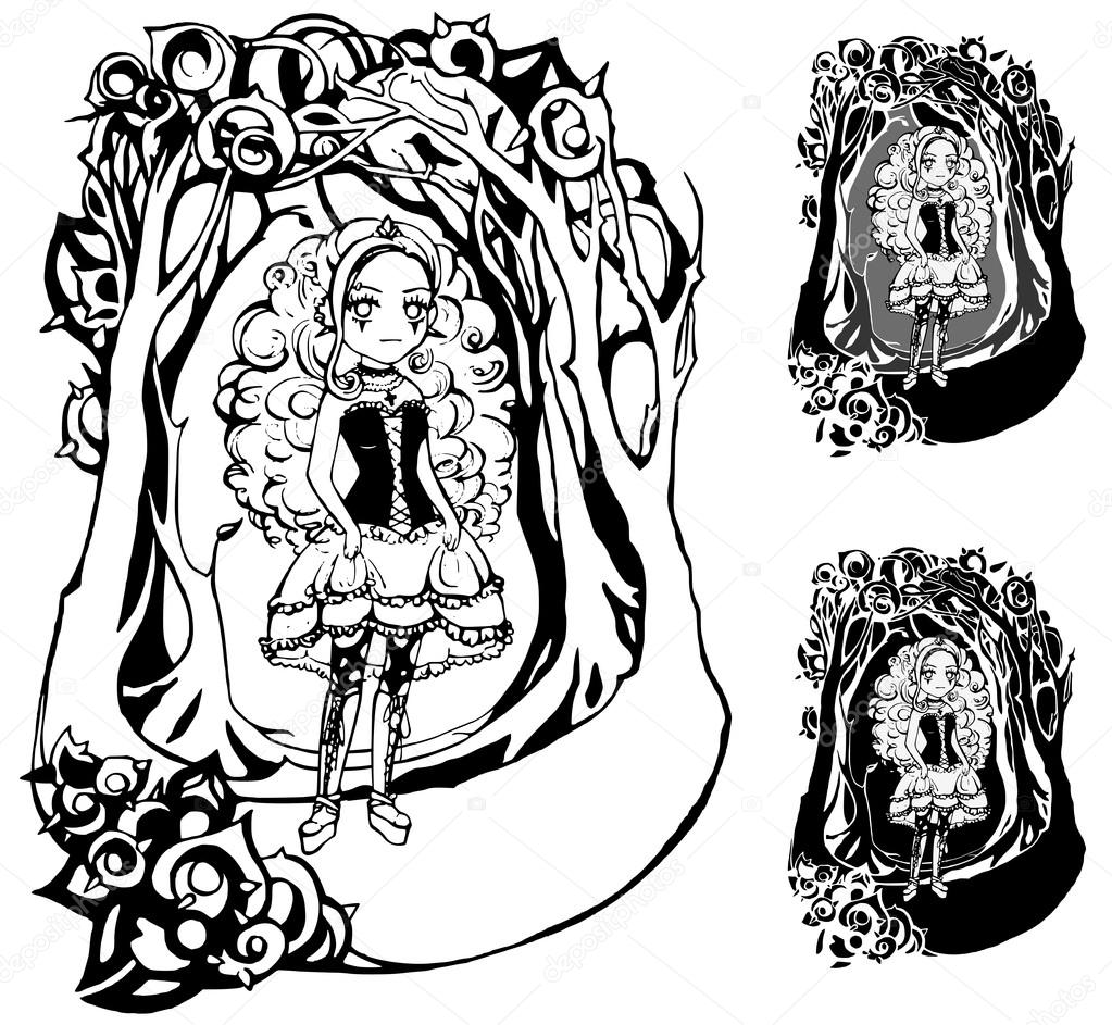 Gothic Girl in a Gloomy Frame Stock Vector Image by ©Silva- #57961559