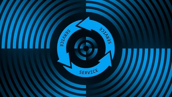 SERVICE lettering on update sign in center of circular lines - graphic ...