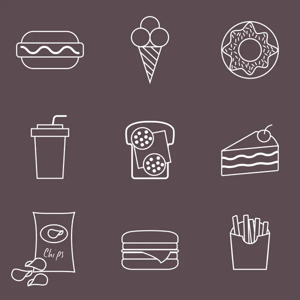 Fast food vector icons set — Stock Vector © Yapanda #49179637