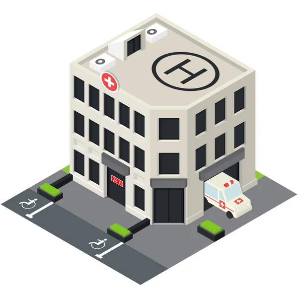 Icono del edificio del hospital isom trico vectorial. 2024
