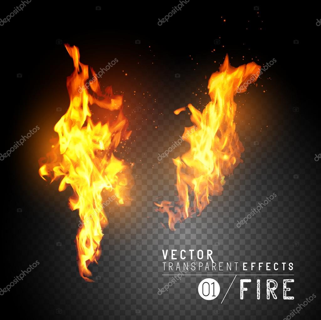 Realistic Vector Fire Flames — Stock Vector © solarseven #105959654