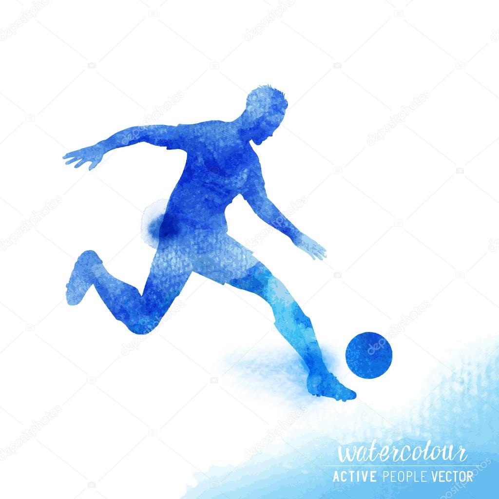 Watercolour Football Player Vector Stock Vector Image by ©solarseven ...