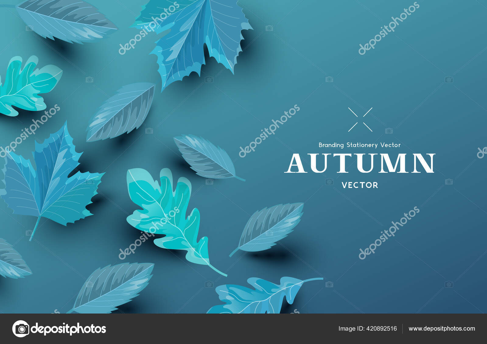 Autumn Paper Leaf Background Design Layout Fall Season Vector ...